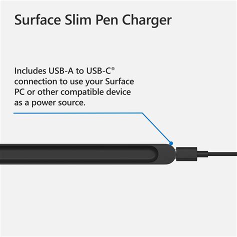 Microsoft Surface Slim Pen Charger Charging Cradle Matte Black