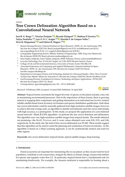 Pdf Tree Crown Delineation Algorithm Based On A Convolutional Neural Network