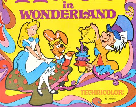 Original Vintage Film Poster Alice In Wonderland Walt Disney Cartoon