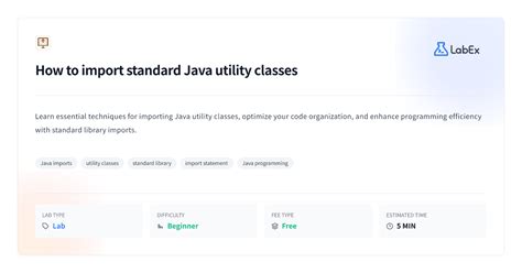 How To Import Standard Java Utility Classes Labex