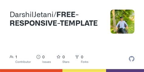 GitHub DarshilJetani FREE RESPONSIVE TEMPLATE