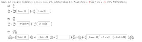 Solved Assume That All The Given Functions Have Continuous Chegg