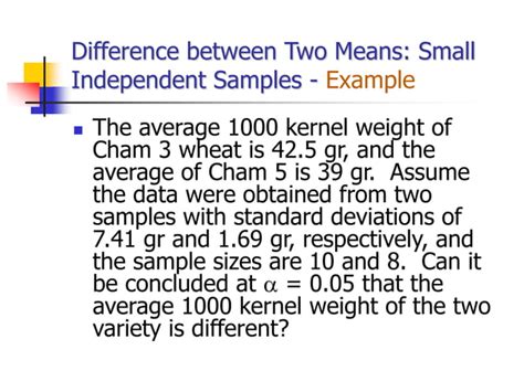 Ch6 Testing The Difference Between Means Variances Ppt