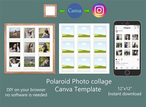 Polaroid Photo Collage Canva Template Photo Collage Template For