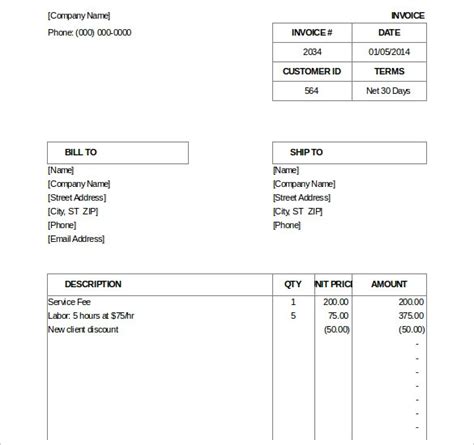 Billing Invoice Templates 18 Free Printable Xlsx Docs Formats Samples Examples Artofit