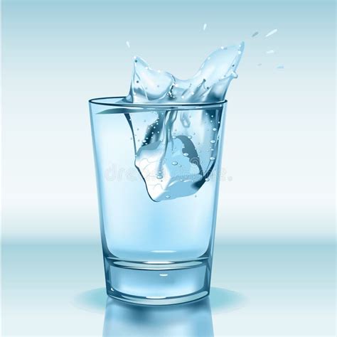 Glas Mit Wasser Und Eis Vektor Abbildung Illustration Von Transparenz