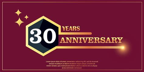 30th Anniversary Gold Color Logotype Style With Hexagon Shape With
