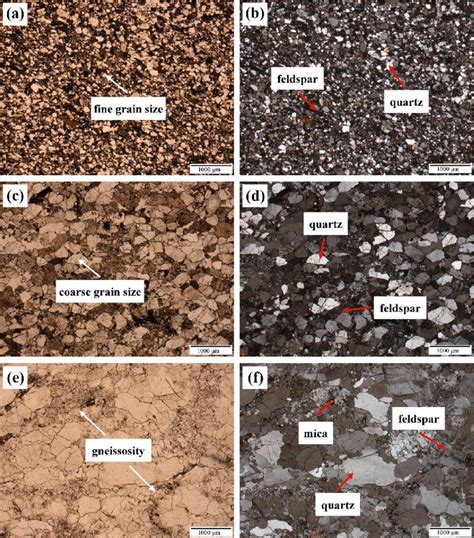 Thin Section Photomicrographs Of Rock Specimens A B Fine Grained Download Scientific