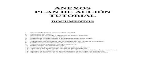 Pdf Anexos Plan De AcciÓn Tutorial · Anexos Plan De AcciÓn