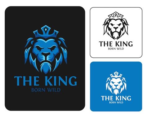 Premium Vector King Lion Mascot Logo Design