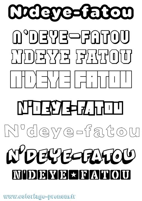 Coloriage Du Prénom Ndeye Fatou à Imprimer Ou Télécharger Facilement