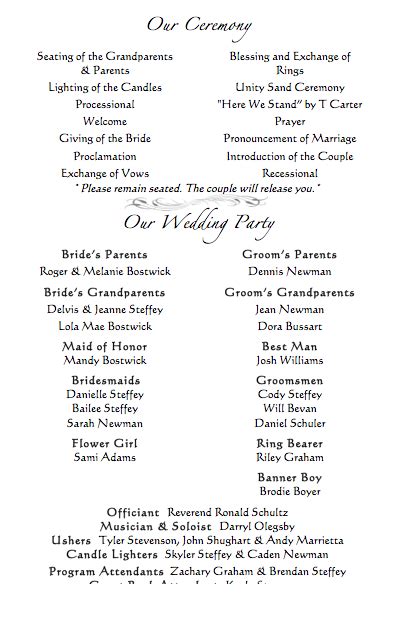 Wedding Vow Renewal Program Template Highpeak