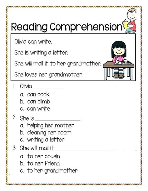 Grade 1 English Worksheet Reading Comprehension Grade 1 English