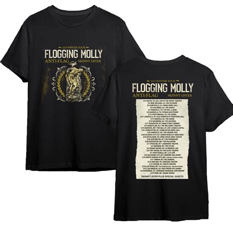 2023 Winter Tour Flogging Molly T Shirt Vintage Flogging Molly Band