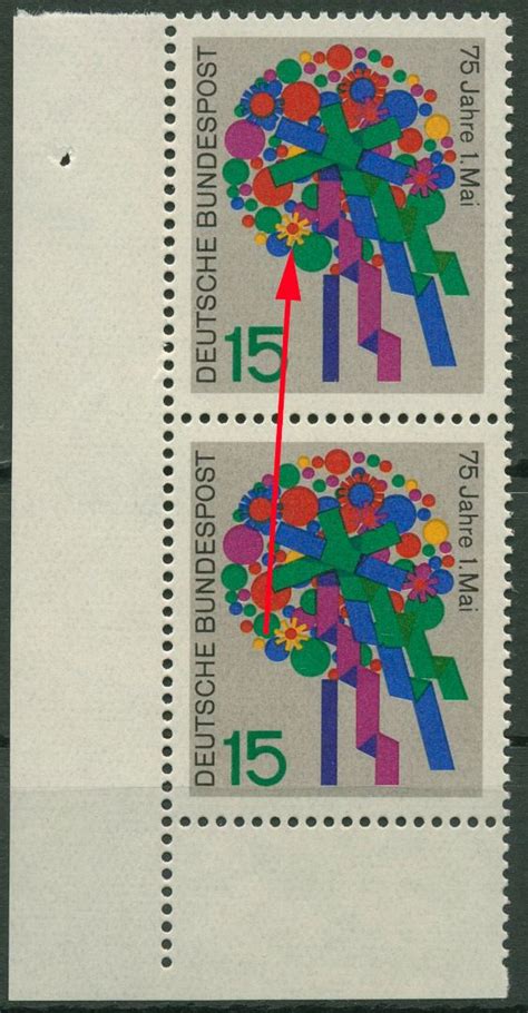 Bund 1965 75 Jahre Tag Der Arbeit Mit Plattenfehler 475 F 31 Postfrisch