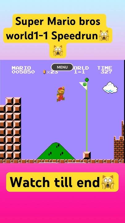 Super Mario Bros World 1 1 Speedrun 🏁🔥 Shorts Ytshorts