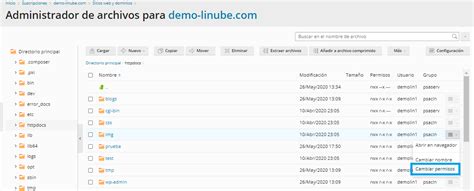 cambiar permisos de archivos y directorios en linux
