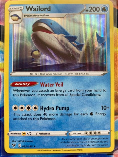 Wailord Pokemon Card