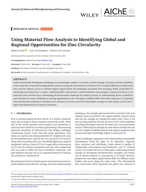 Pdf Using Material Flow Analysis To Identifying Global And Regional
