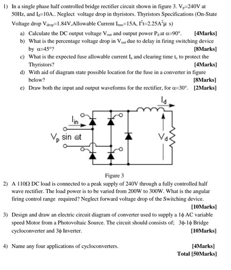 Solved In a single phase half controlled bridge rectifier | Chegg.com