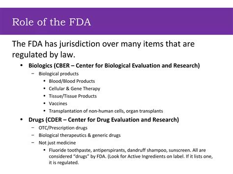 Overview Of The Fda Ppt