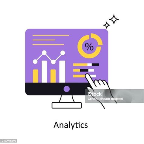 Vektor Analytics Ilustrasi Desain Datar Simbol Pada Latar Belakang