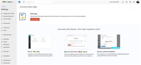 Zoho Sign Integration For Zoho Books