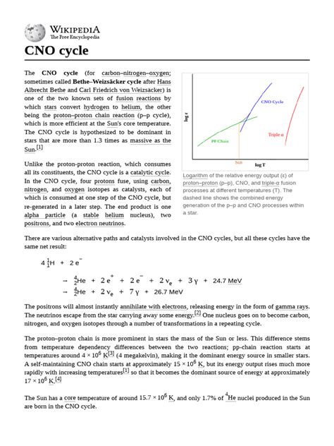 Cno Cycle Pdf Nuclear Physics Nuclear Chemistry