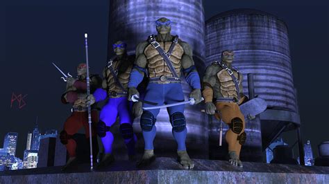 Leo Mickey Donny And Raph On The Roof By Metalsunde On Deviantart