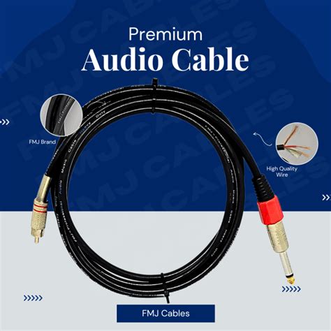 05m 1m 3m 5m 8m 10m Pl 55 635mm Male To Rca Male Heavy Duty Audio Mixer Cable Professional