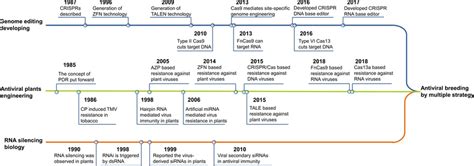 Timeline Of Antiviral Plant Engineering Genome Editing And Rna Download Scientific Diagram