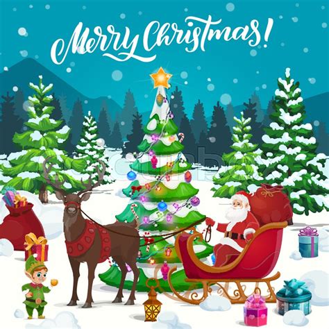Santa And His Elves And Reindeer