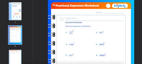 Fractional Exponents Worksheets [free Printable]