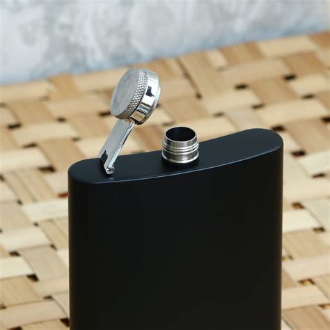 08oz Black Hip Flask Set Lazy Frogs High Quality Reusable Glass And Stainless Steel Bottles