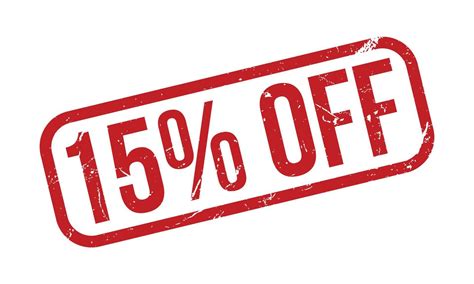 15 Percent Off Rubber Stamp Red 15 Percent Off Rubber Grunge Stamp