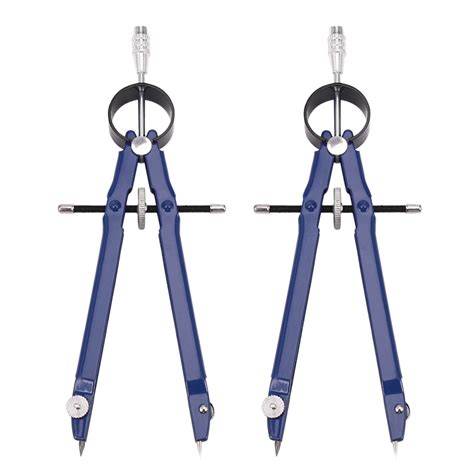 2 Pack Drafting Compass With Lock Math Bow Compass Drawing Metal