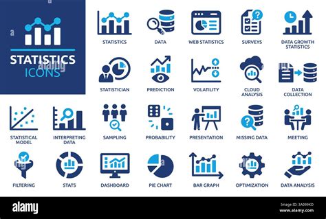 Statistics Icon Set Containing Data Web Statistics Survey