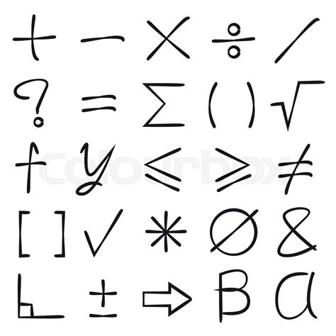 Hand Drawn Math Symbol Vector Colourbox