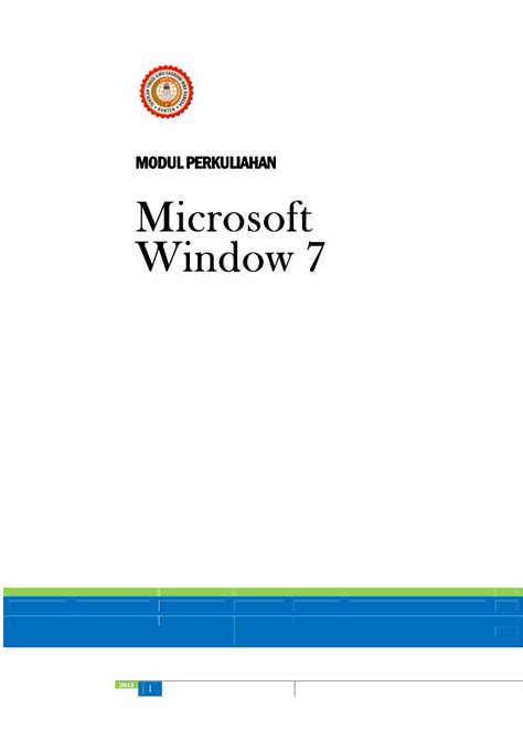 Pdf Microsoft Window 7 Binabangsa Ac Idbinabangsa Ac Id Files Modul 8 Pengenalanwindows 7