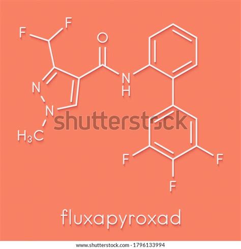 Fluxapyroxad Fungicide Molecule Skeletal Formula Stock Illustration