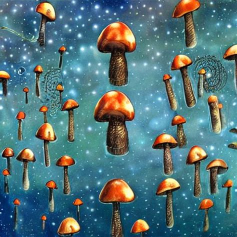 Stabilityaistable Diffusion · A City Of Mushrooms In Space Surrealism