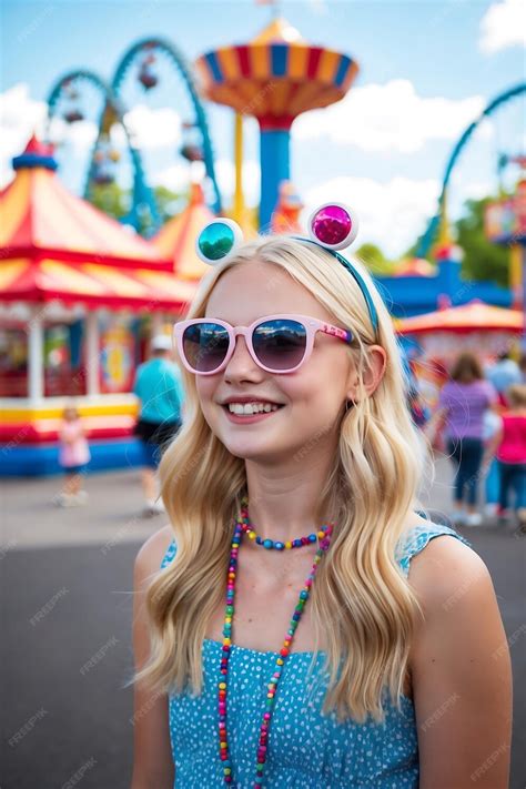 Stylish Skinny Blonde Girl In Trendy Fashion Premium Ai Generated Image