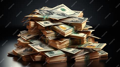 Premium Photo Money Pile Of Packs Of Hundred Dollar Bills Stacks