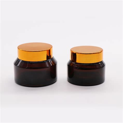 Amber Slant Shoulder Glass Jar Rt Packaging