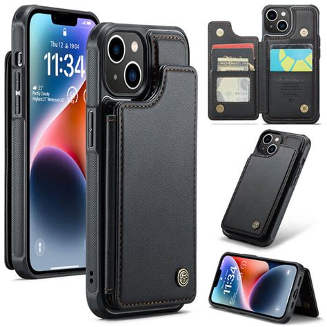Caseme Iphone 14 Rfid Blocking Card Holder Case Black