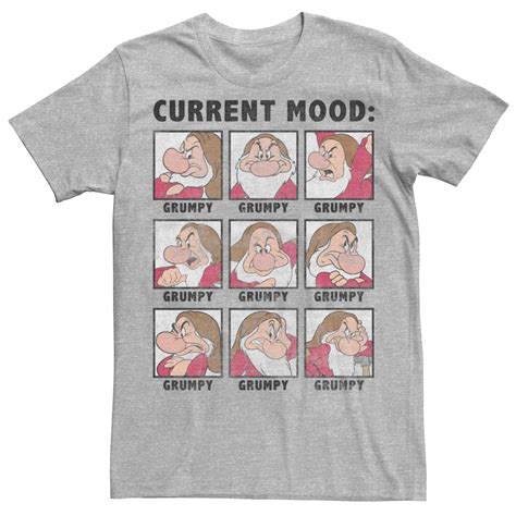 Disneys Snow White Grumpy Mens Current Mood Graphic Tee In 2024