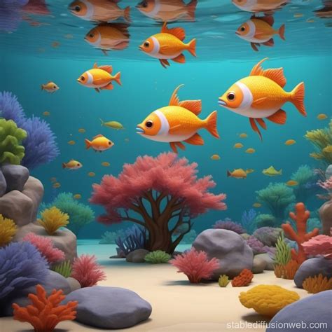 3d Fish Cartoon Prompts Stable Diffusion Online