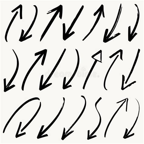 Seamless Hand Drawn Arrows Set For Business Plan And Education Stock