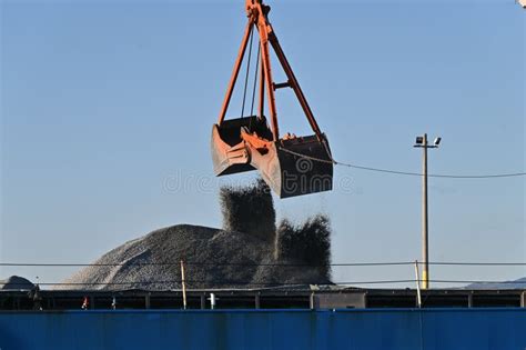 A Scene Of Dredging Work At The Port Stock Image Image Of Industrial