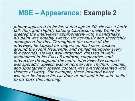Ppt Introduction To Mental Status Examination Mse Powerpoint Presentation Id 2142583